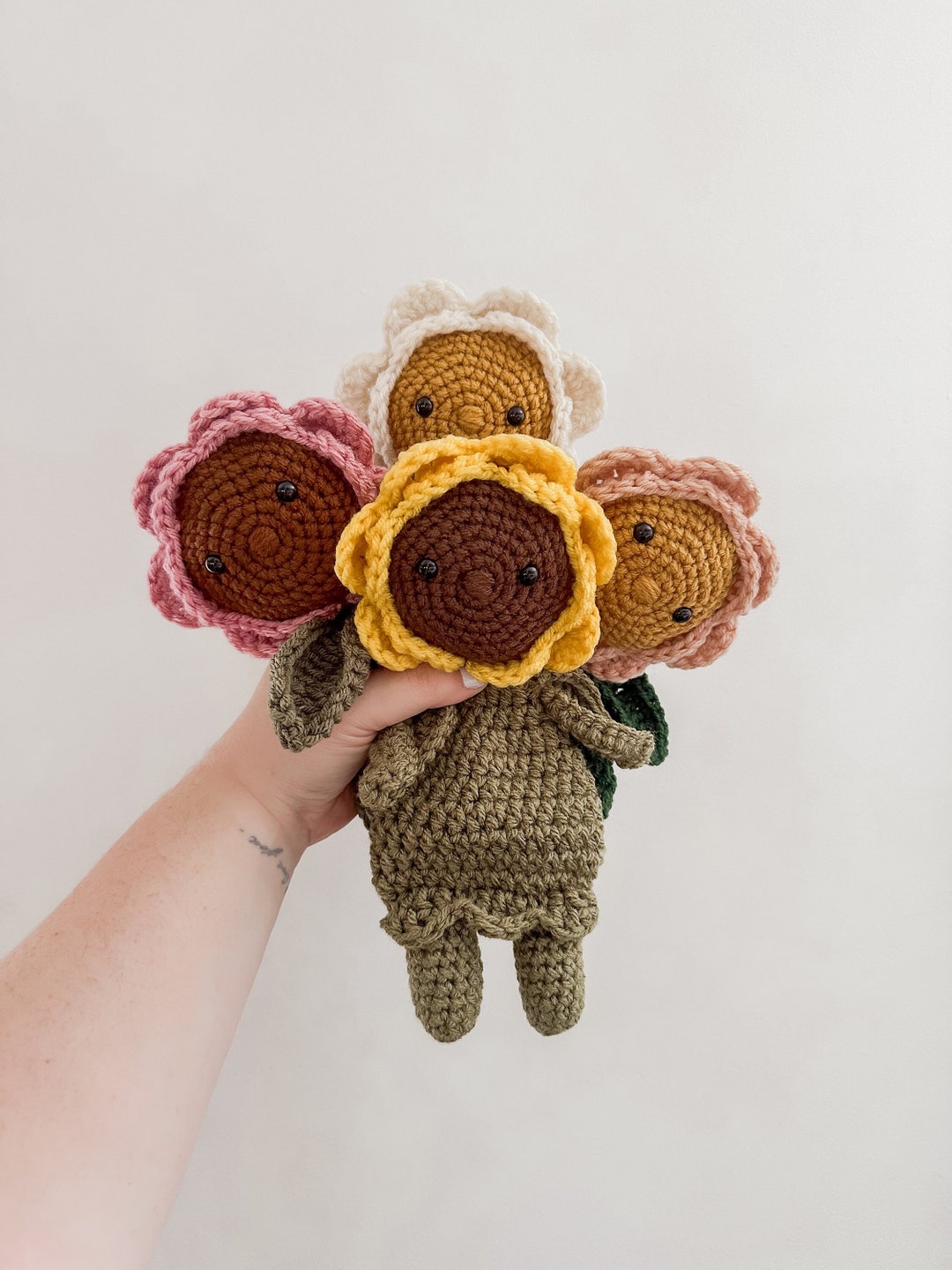 Flower Lovey Flower Plushie Flower Snuggler Flower Amigurumi - Etsy