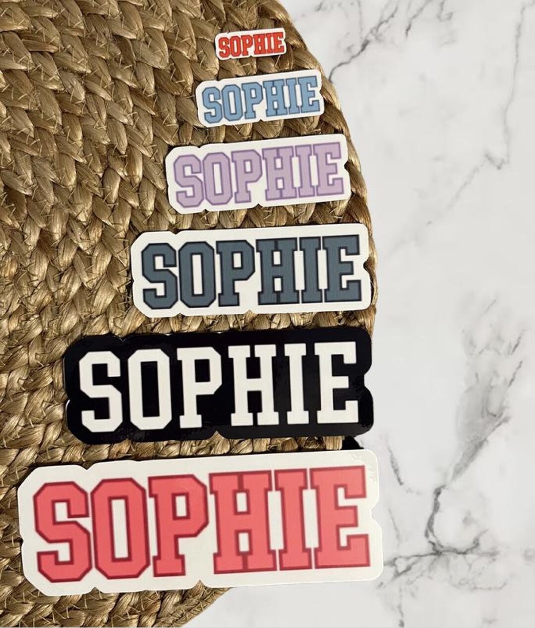 Custom Name Sticker, Varsity Letter Stickers, Stickers for Water Bottle ...