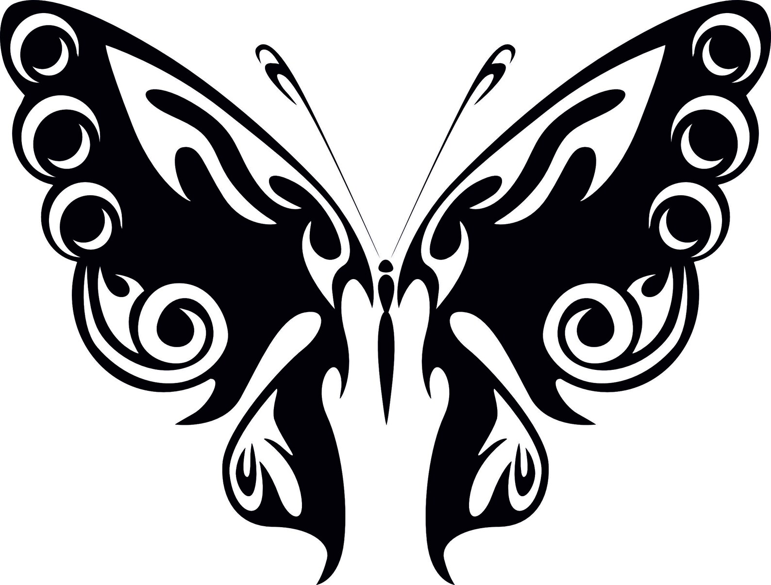 Vector Butterfly Tattoos "tribal Butterfly Designs" in SVG, PNG, DXF ...