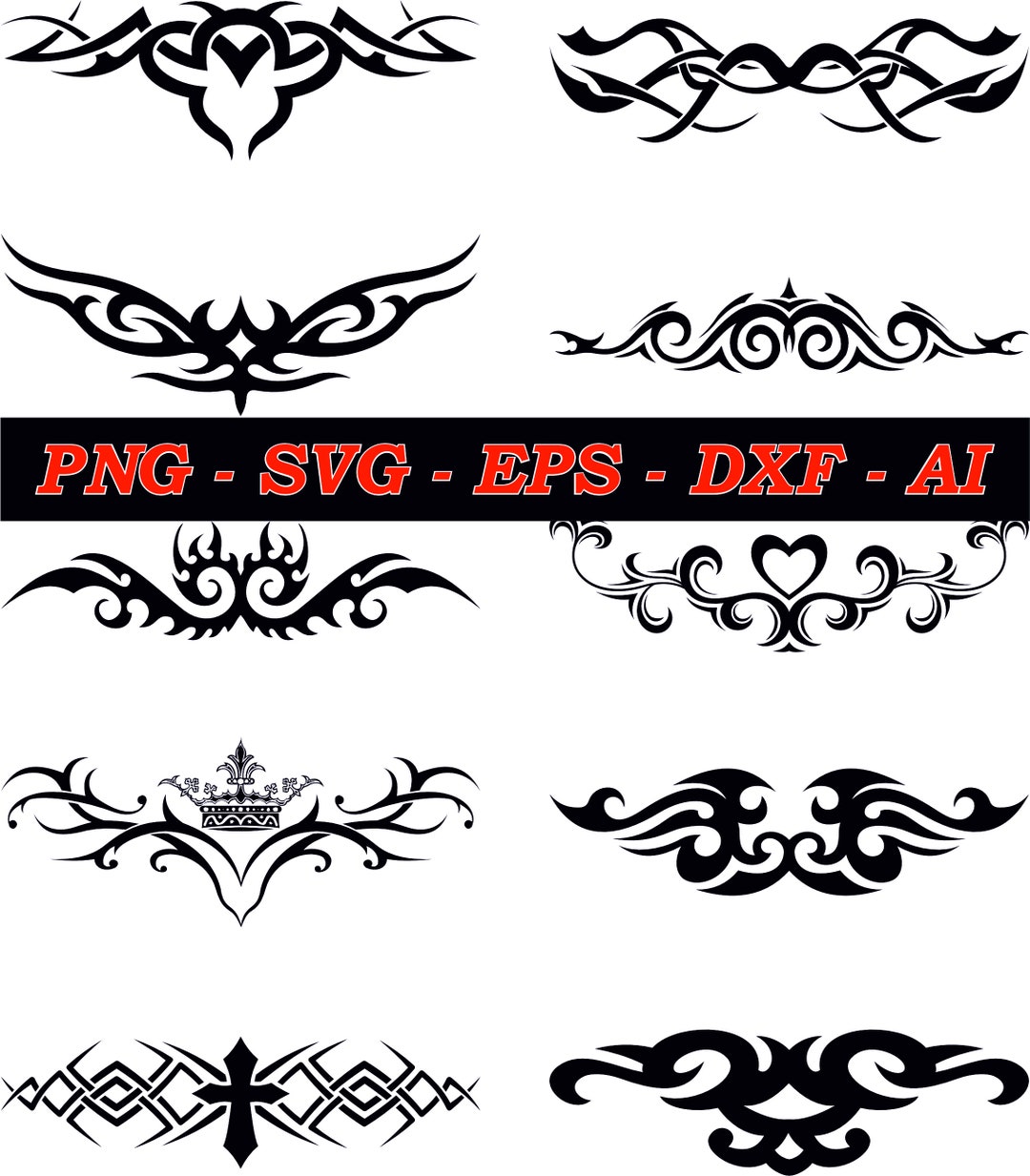 Ten Tattoos, Tattoo Designs, Decor, Vector Art, Svg, Png. - Etsy