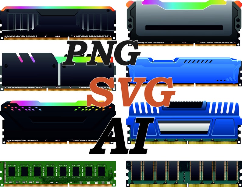 Set of Vector Images of RAM Modules. SVG, Png, AI Files. Perfect for ...