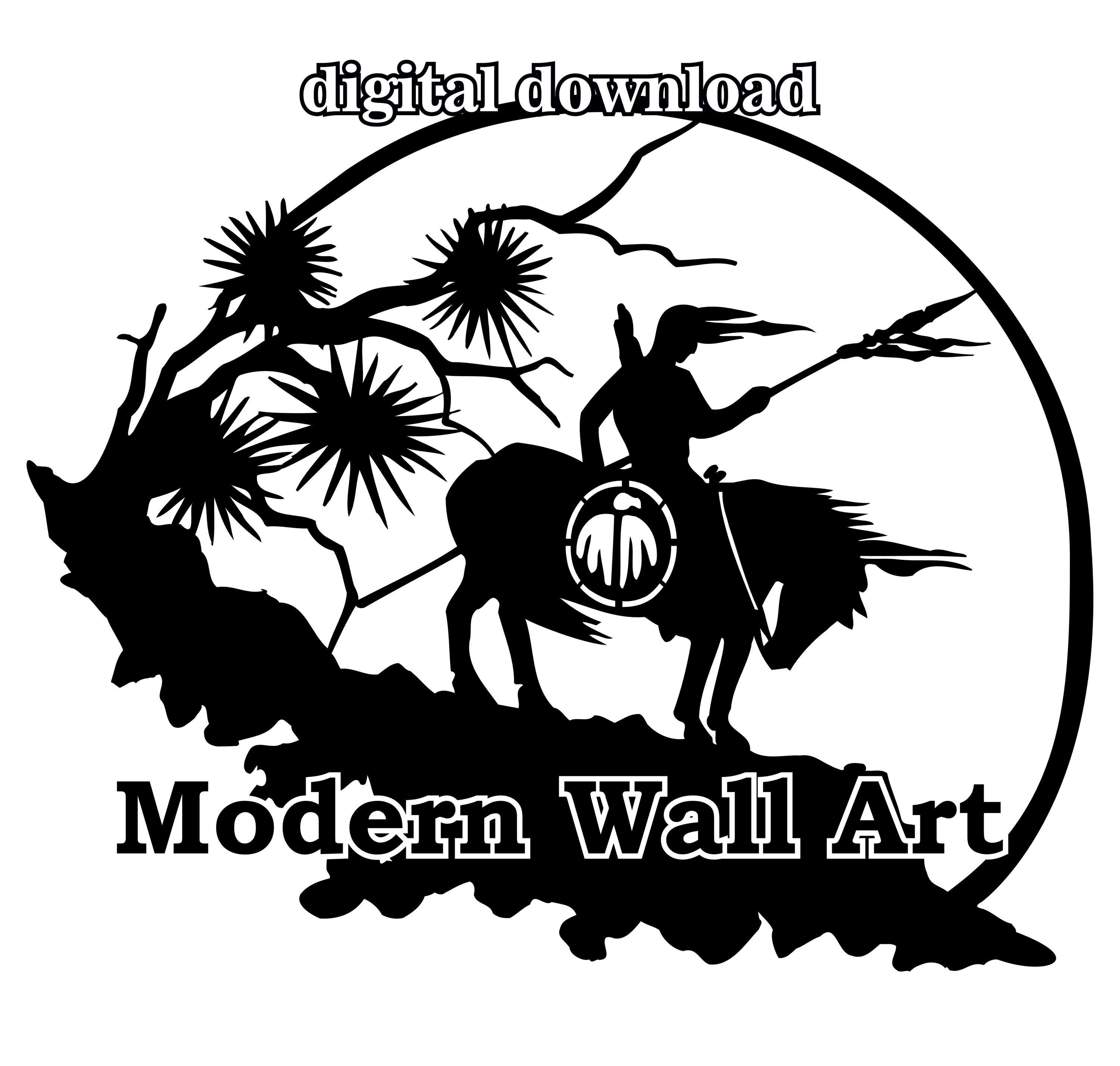 Native American Warrior on Horseback SVG, Desert Scene Laser Cut File ...