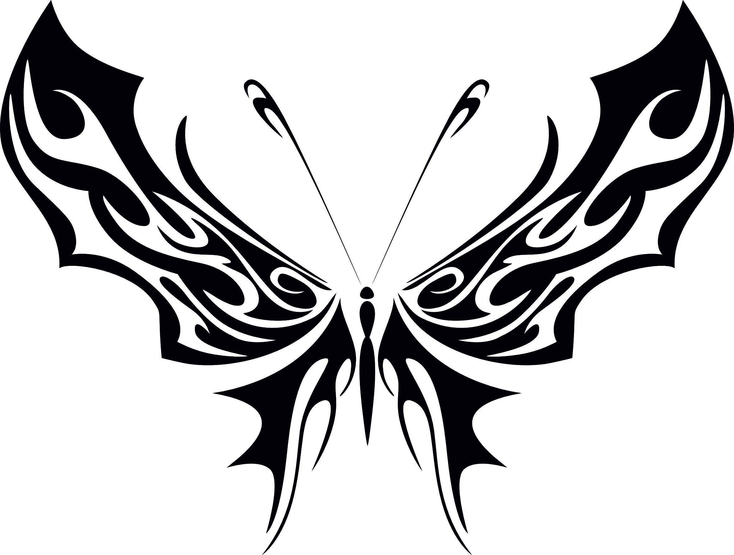 Vector Butterfly Tattoos "tribal Butterfly Designs" in SVG, PNG, DXF ...