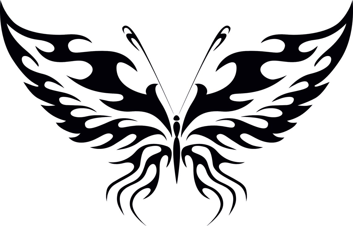 Vector Butterfly Tattoos "tribal Butterfly Designs" in SVG, PNG, DXF ...