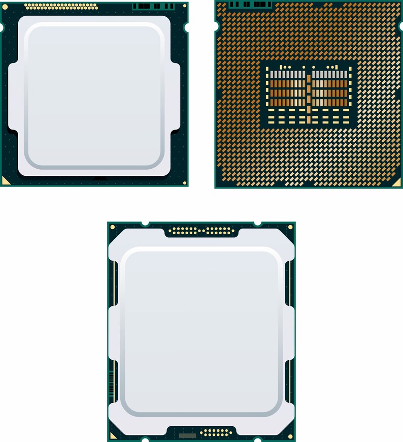 Set of Vector Images of Cpus. SVG, PNG, AI Files. Perfect for Tech ...