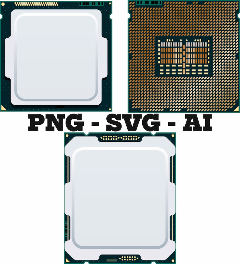 Set of Vector Images of Cpus. SVG, PNG, AI Files. Perfect for Tech ...