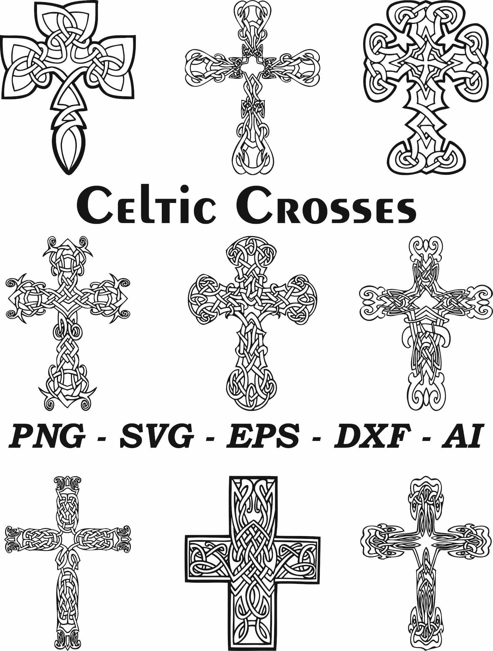 Celtic Cross SVG Bundle for Cricut, Celtic Knot Cross Designs for Laser ...