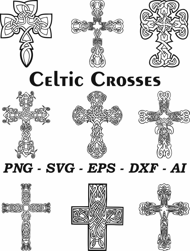Celtic Cross SVG Bundle for Cricut, Celtic Knot Cross Designs for Laser ...