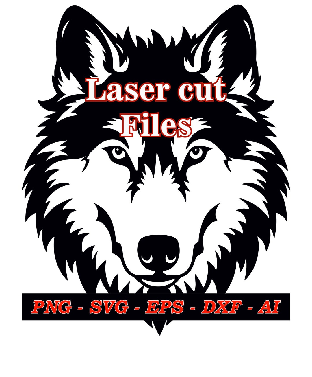 Wolf Head Laser Cut File, Wolf Silhouette SVG, PNG, DXF, for Cricut ...