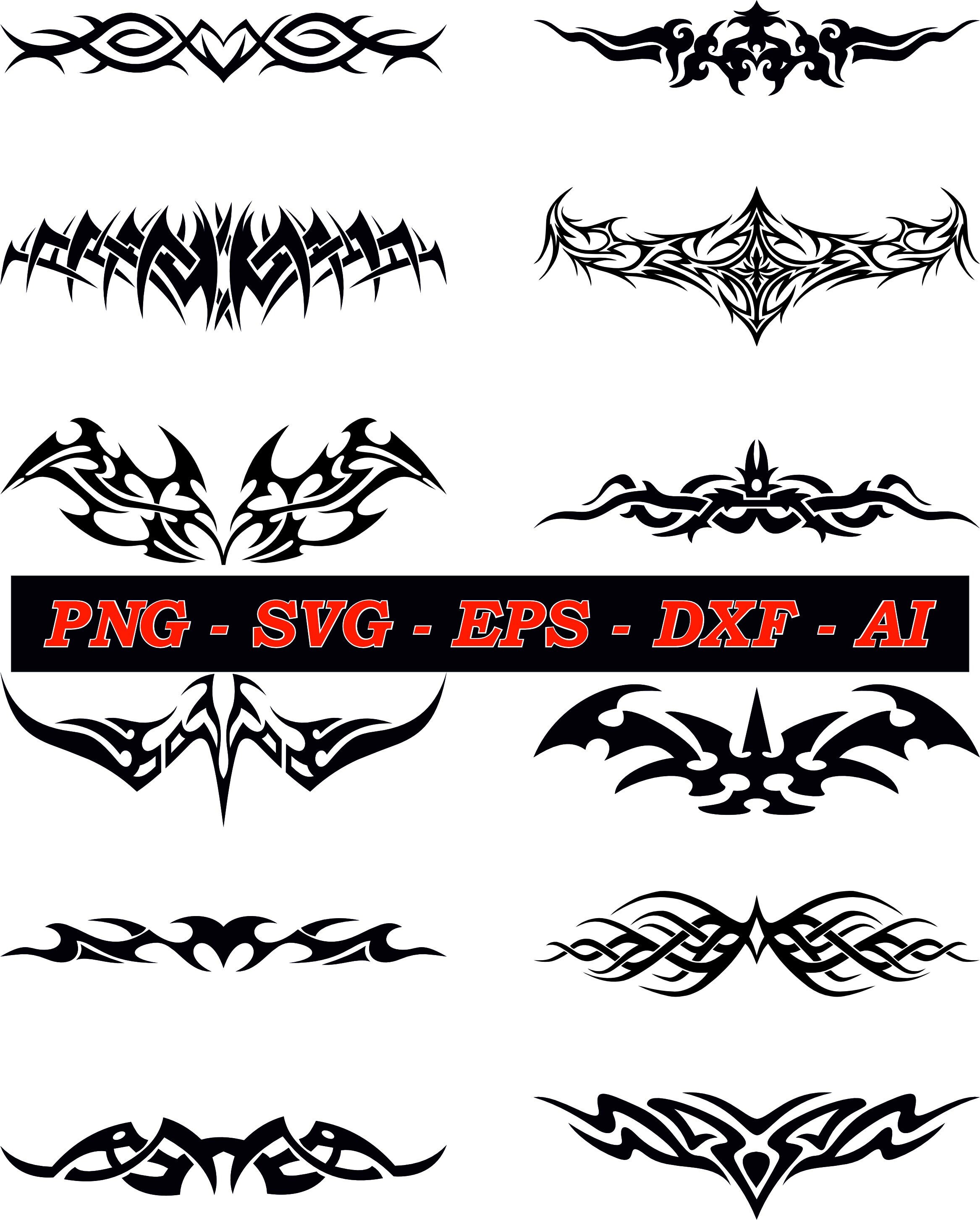 12 Tattoos, Vector Tattoo Art, Tattoo Designs, Svg, Png. - Etsy