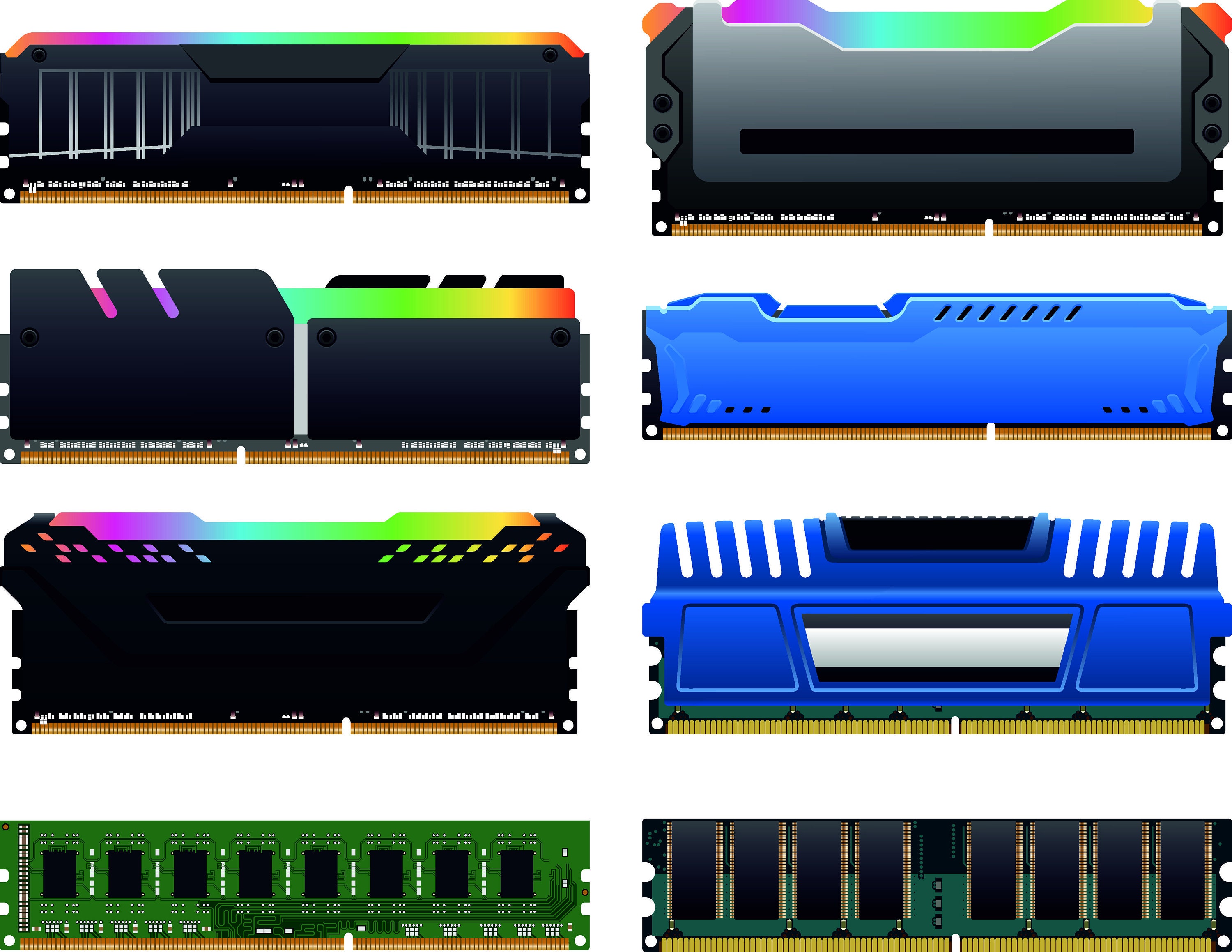 Set of Vector Images of RAM Modules. SVG, Png, AI Files. Perfect for ...