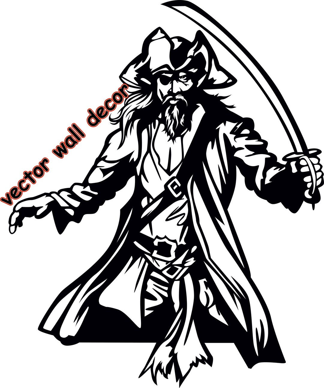 Pirate Minimalist Wall Art | Pirate Captain Digital Download | SVG PNG ...