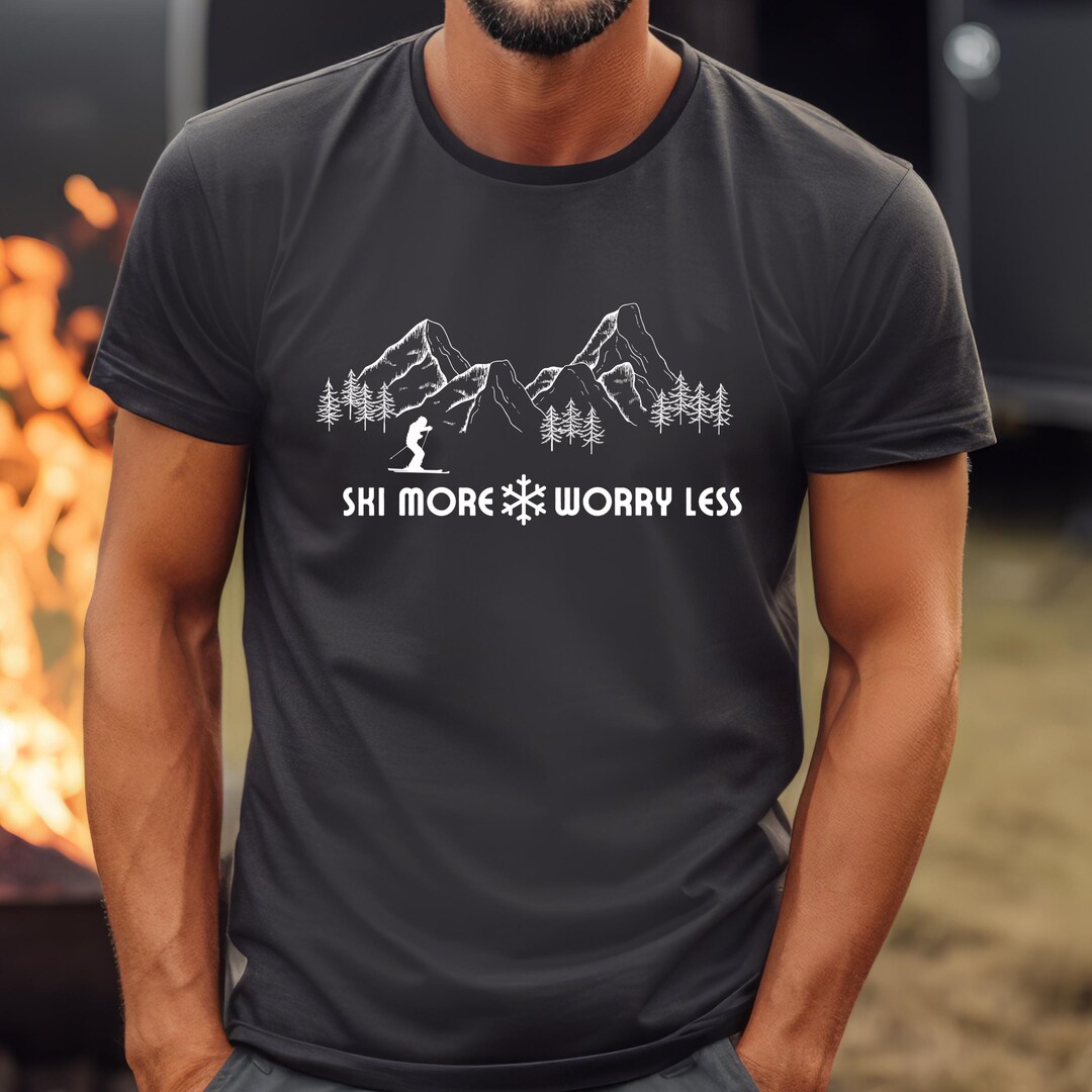 Worry-free Ski T-shirt Cross-country Skiing Enthusiast Gift Winter ...