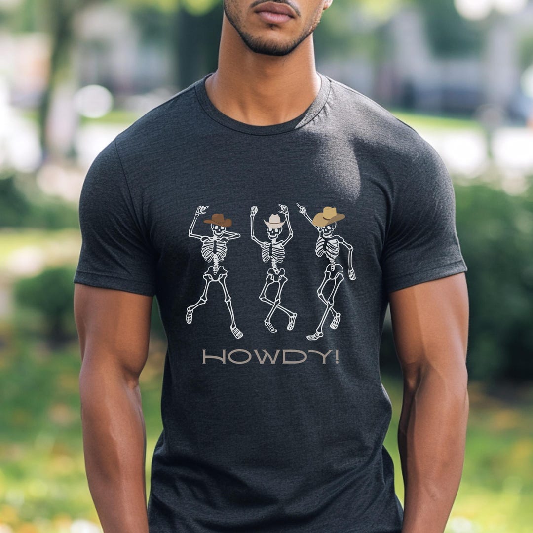 Howdy Skeleton Cowboys T-shirt Western Chic Tee Trendy Cowgirl Apparel ...