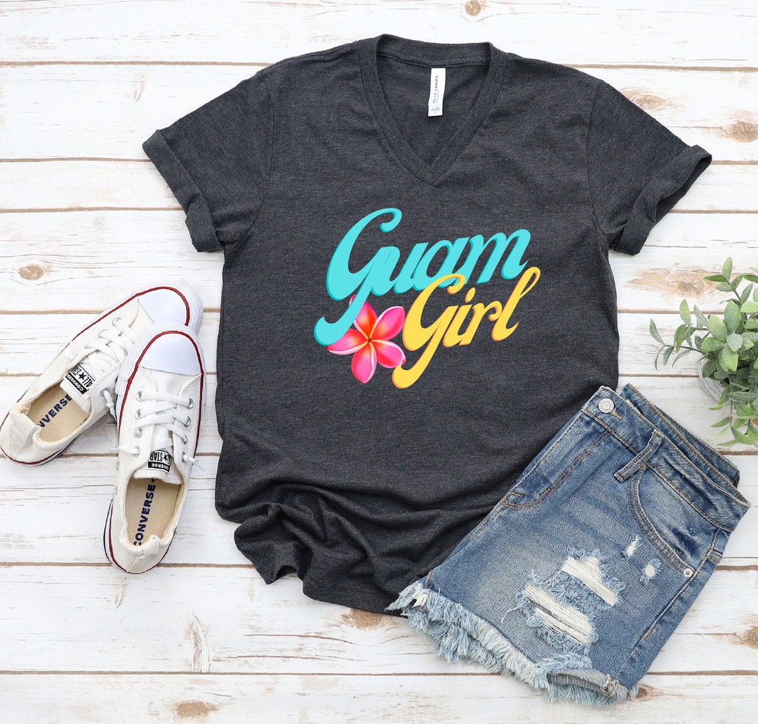 Guam Girl Short Sleeve V-neck Tee Guam T-shirts - Etsy