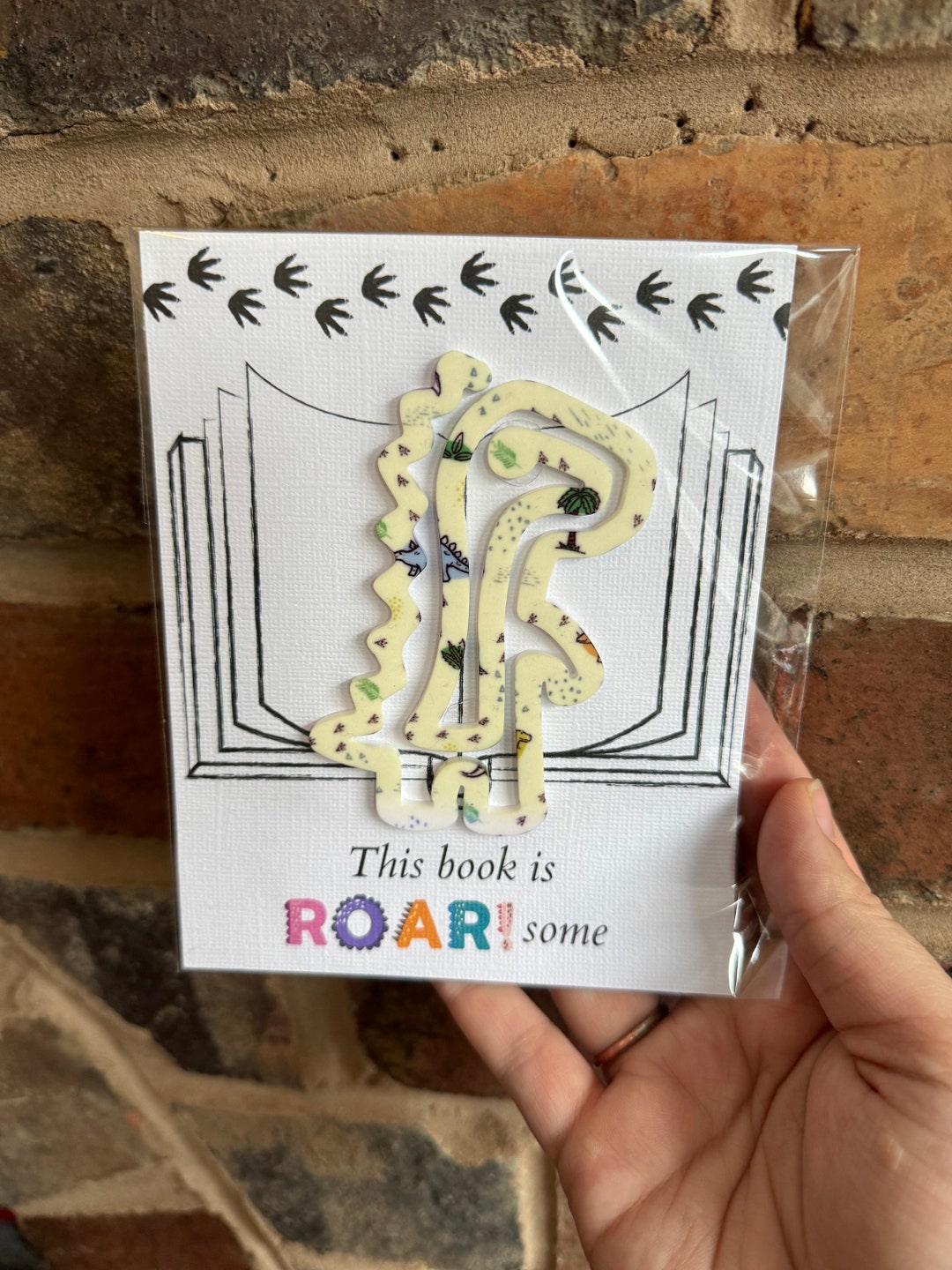 Dinosaur Shaped Paperclip Bookmark Roar-some Dino - Etsy