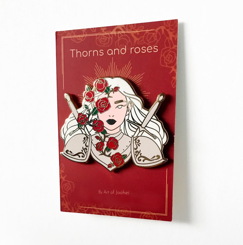 Thorns and Roses Hard Enamel Pin Knightcore Medieval Pin Dark Academia ...