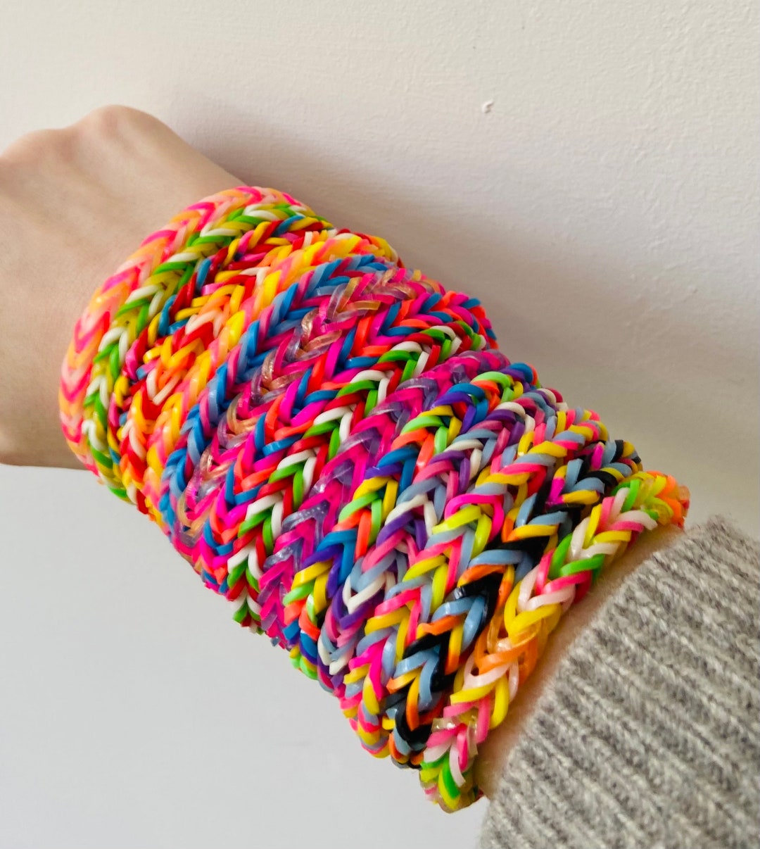 Bundle of 6 or 10 Handmade Fishtail Rainbow Loom Band Bracelets - Etsy