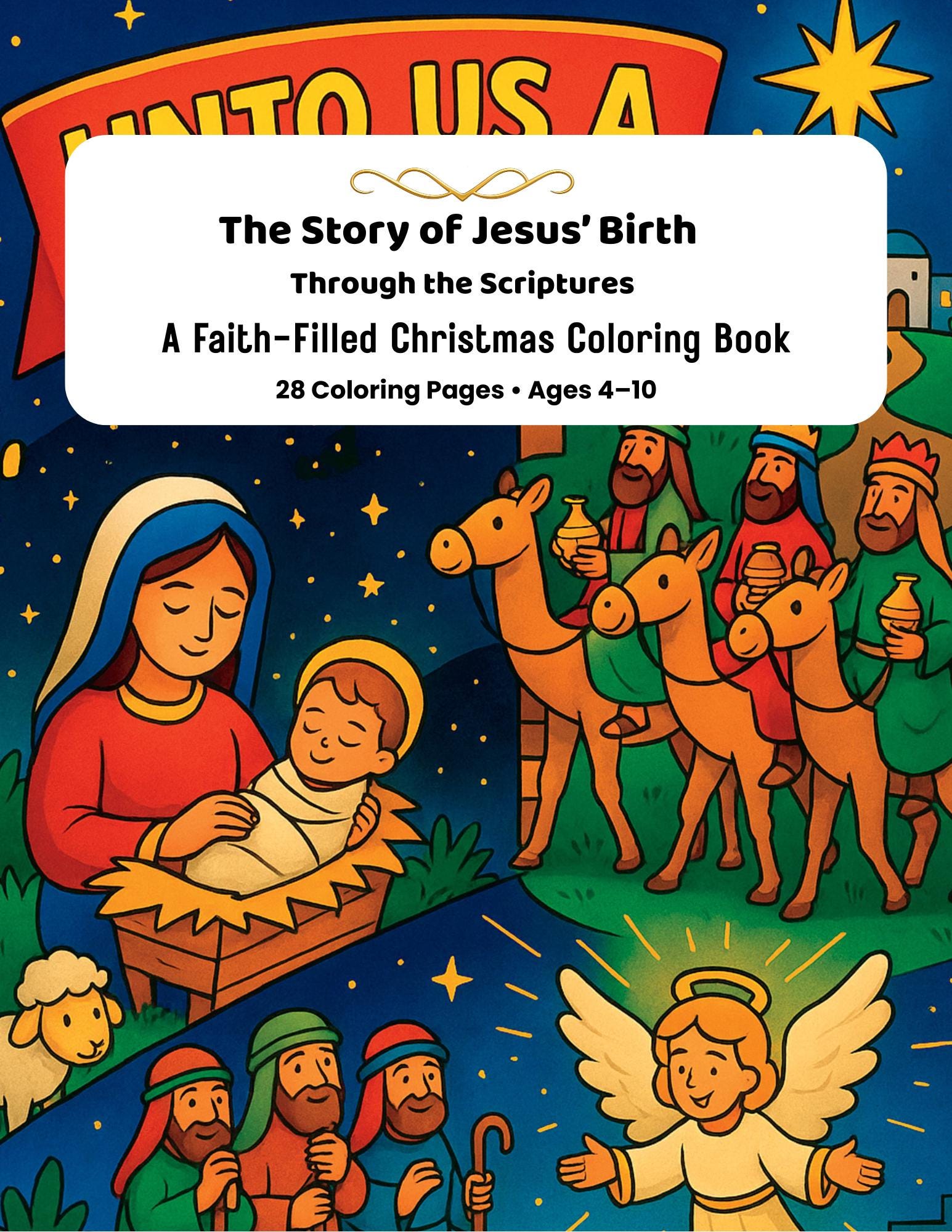 The Story of Jesus’ Birth Coloring Book for Kids | Faith-based ...