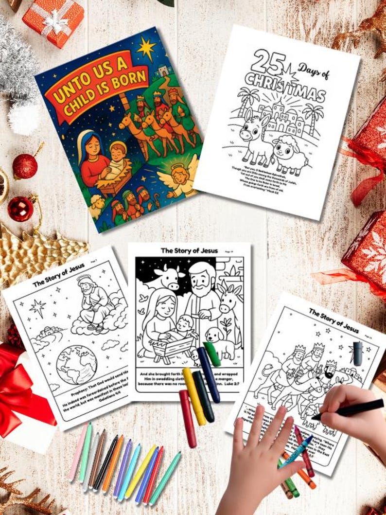 The Story of Jesus’ Birth Coloring Book for Kids | Faith-based ...