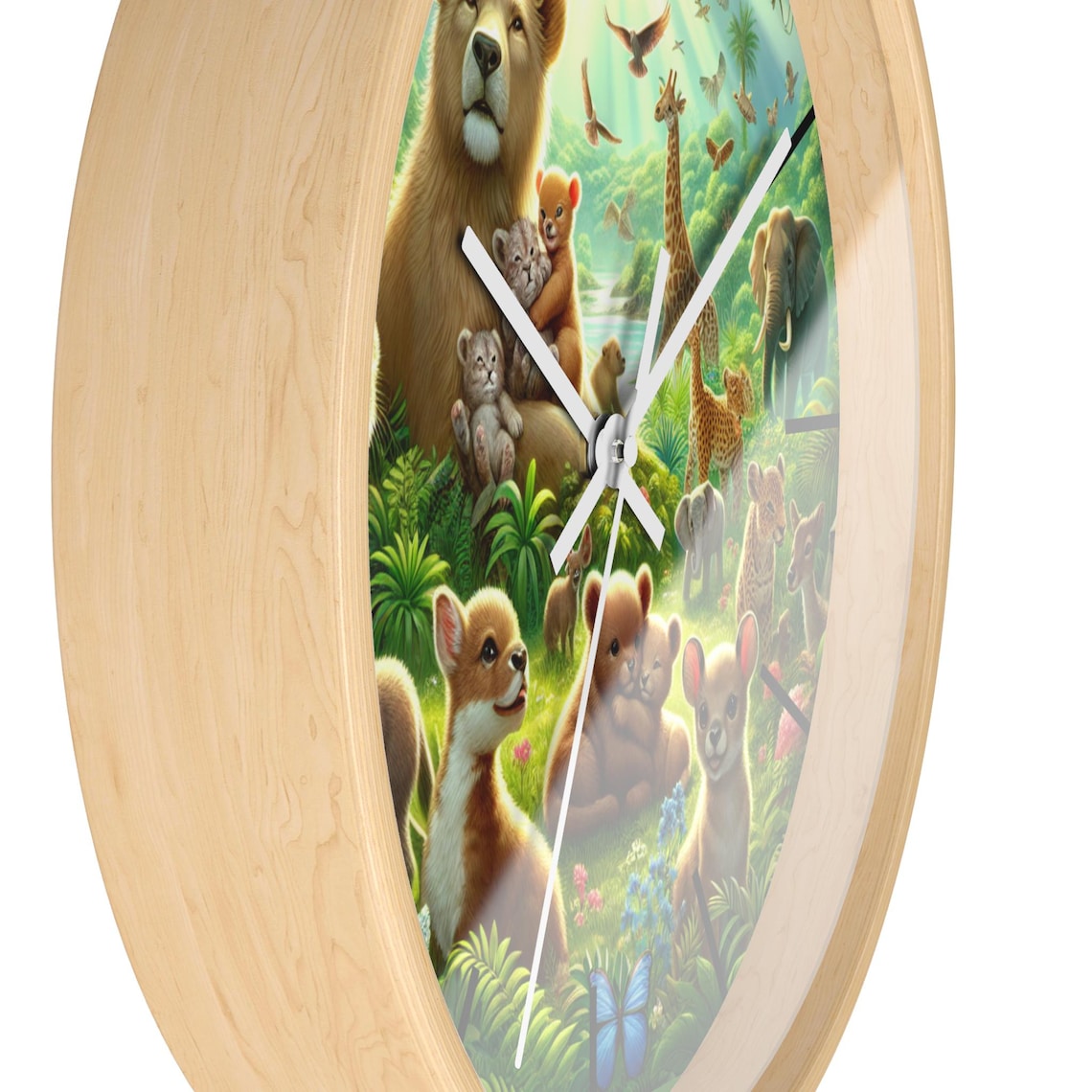 Jungle Safari Wall Clock for Kids' Rooms, Animal Decor, Nursery Clock ...