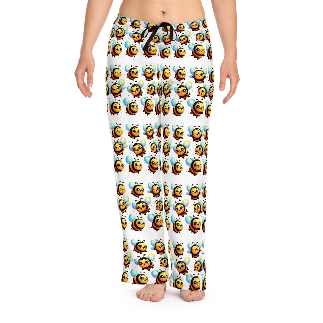 Happy Bumble Bees Women's Pajama Pants, Cute Sleepwear, Lounge Pants ...