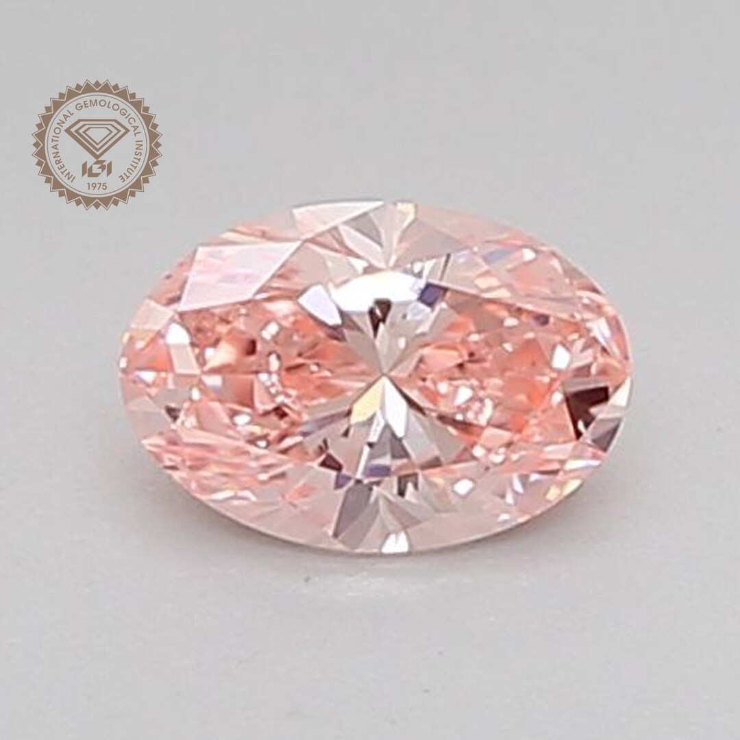 0.31ct Certified Pink Lab Diamond , Lab OVAL Fancy Pink VS1, Lab Heart ...