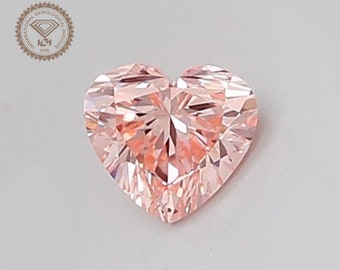 0.31ct Certified Pink Lab Diamond , Lab OVAL Fancy Pink VS1, Lab Heart ...