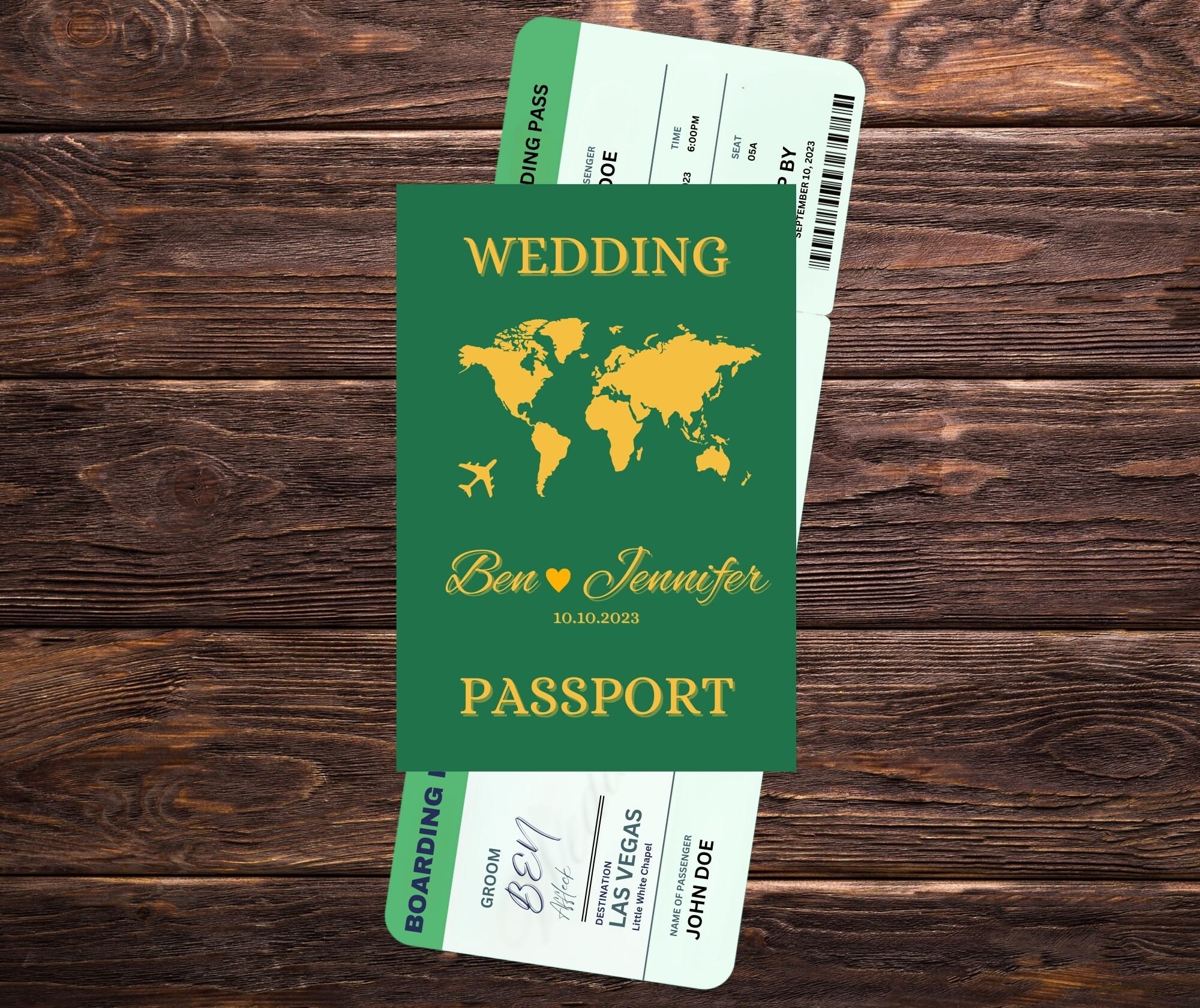 Passport & Boarding Pass Wedding Invitation Template - Etsy