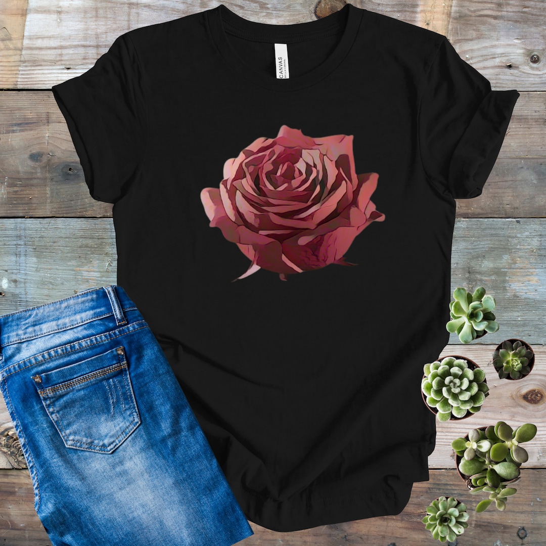 Rose Design T-shirt 3D Rose Flower T-shirt Floral T-shirt Rose Bloom T ...