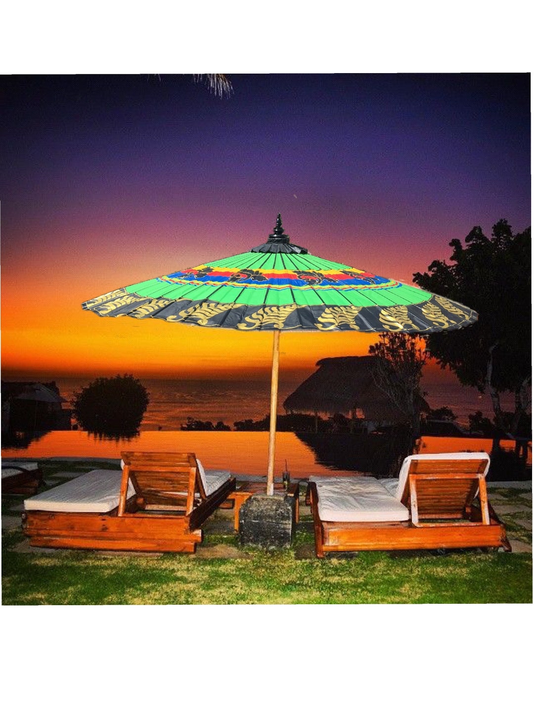 Rainbow Painted Umbrella - Etsy