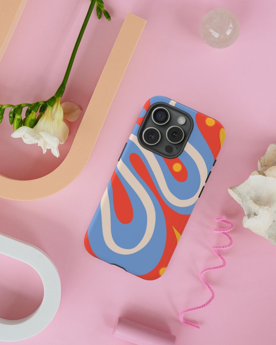 Tough 70s Swirl Phone Case, Iphone, Samsung Galaxy, Google Pixel, Gift ...
