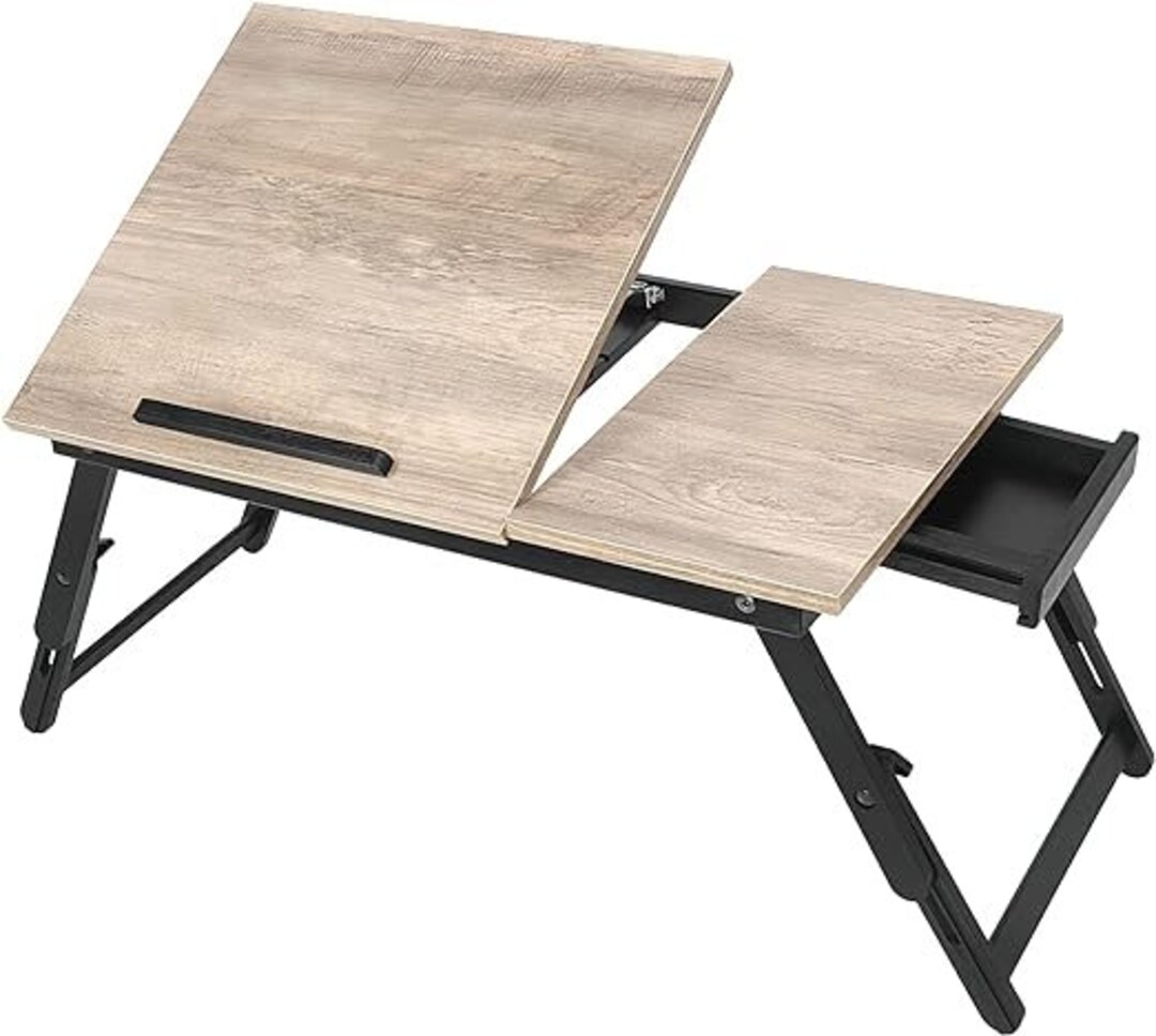 Aztek Bamboo Laptop Desk Bed Tray Table Adjustable Table for Computer ...