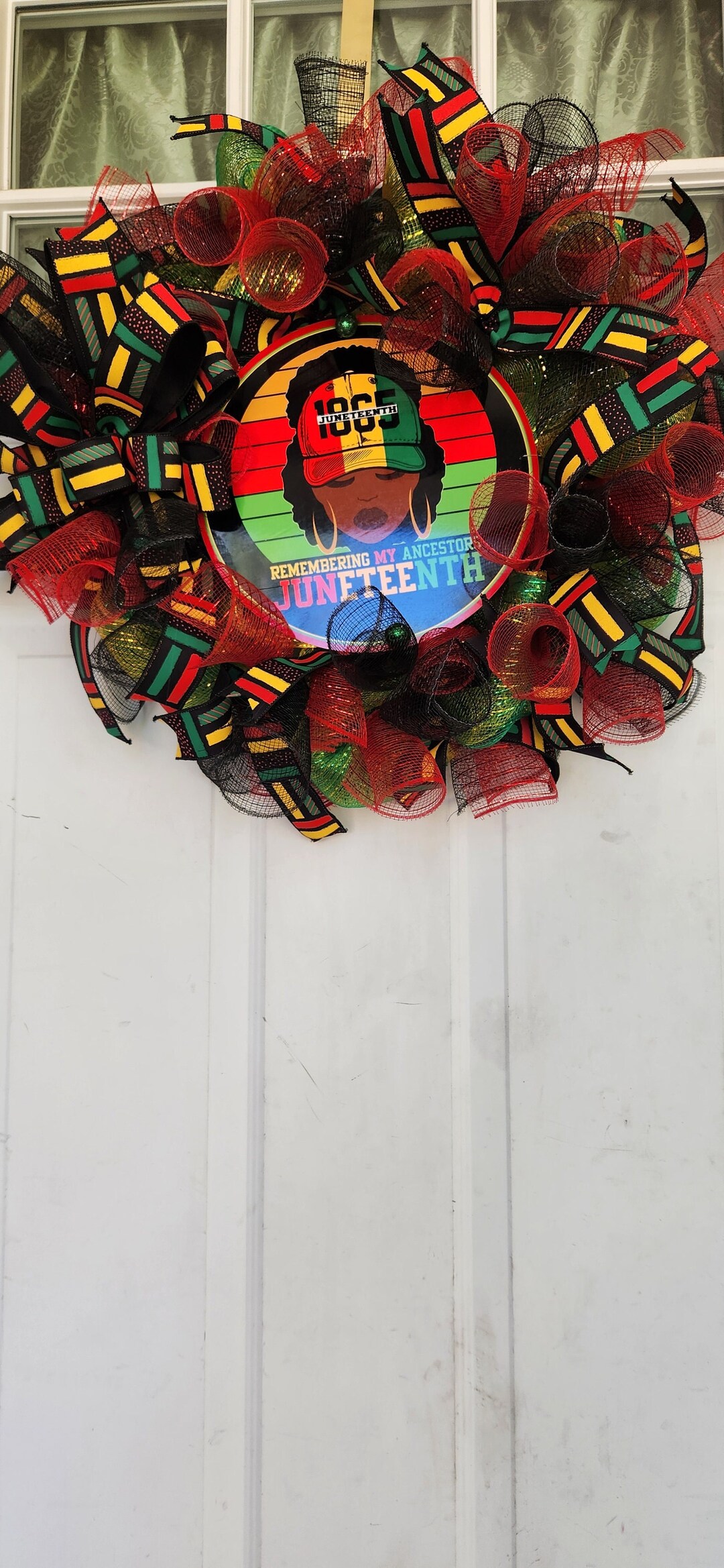 Juneteenth Wreath Red,black,green and Gold Deco Mesh - Etsy