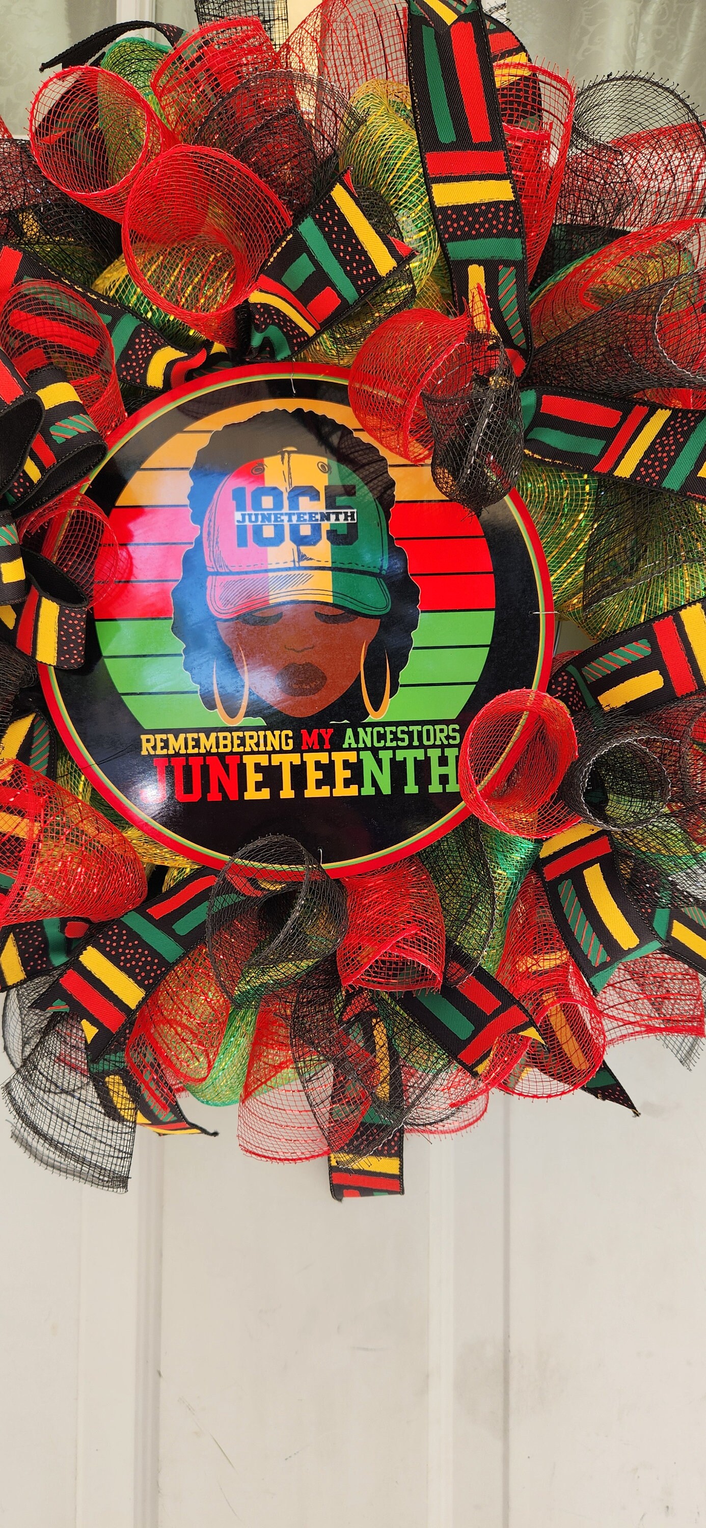 Juneteenth Wreath Red,black,green and Gold Deco Mesh - Etsy