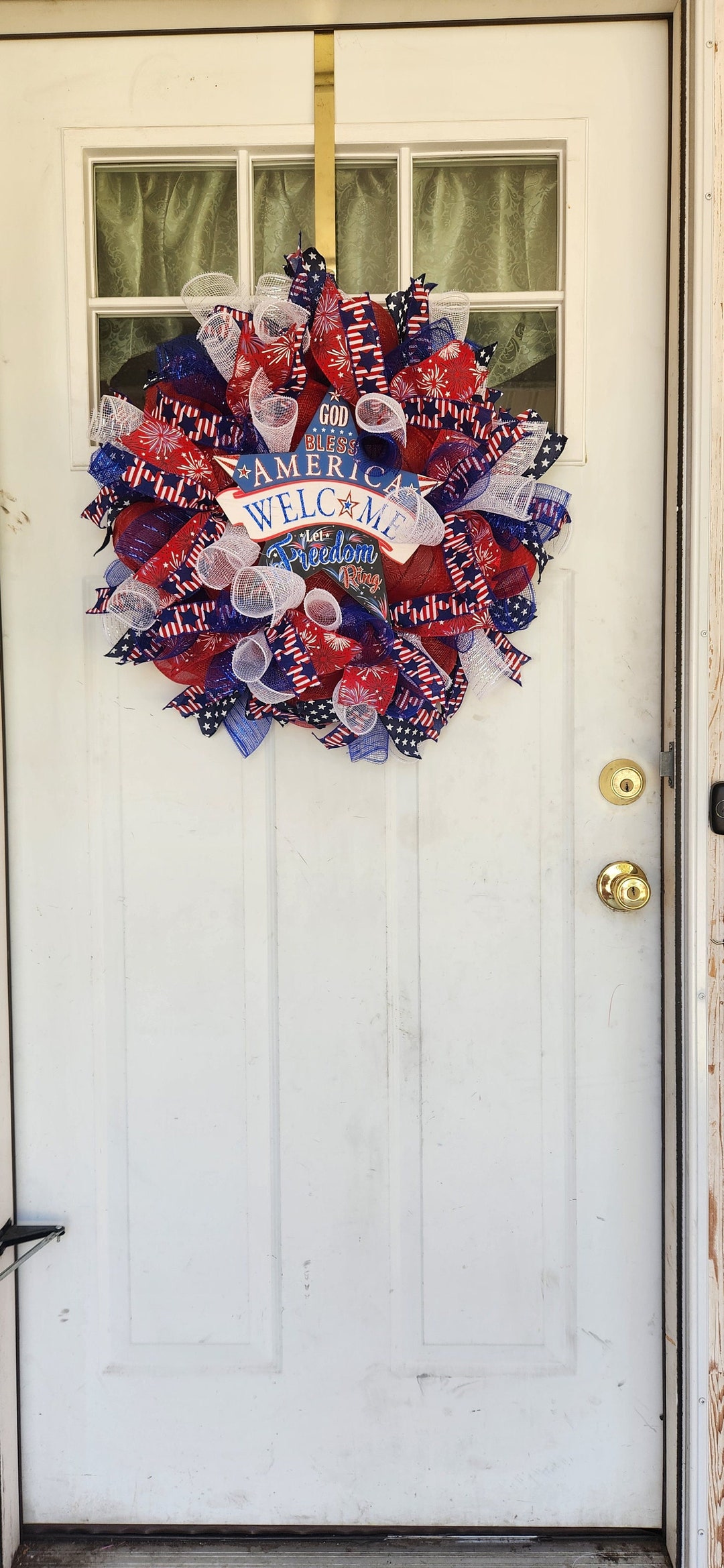 Fourth of July Welcome Wreath - Etsy
