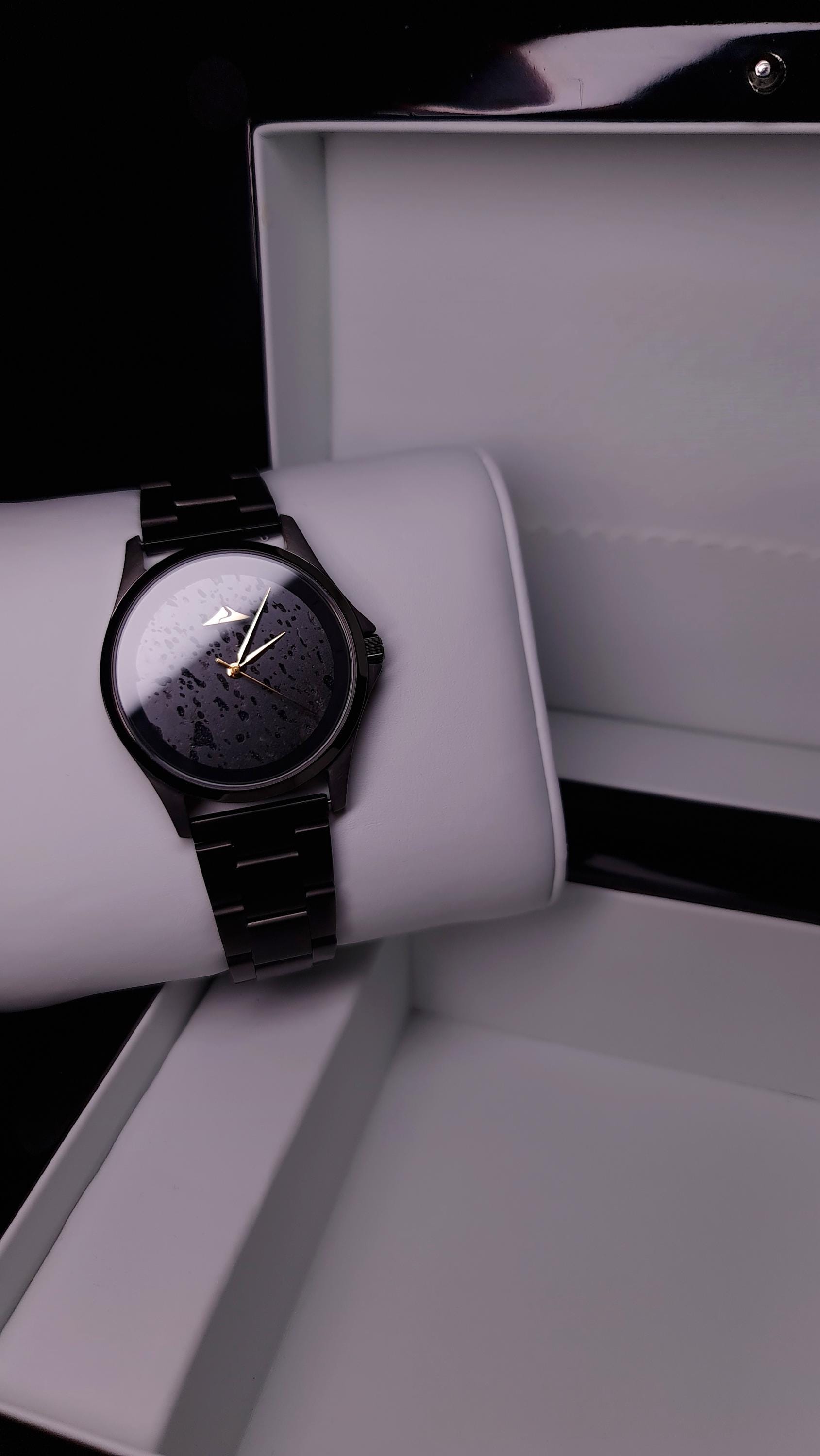 Watch in Lava Stone and Titanium With Brushed Steel or Genuine Leather ...