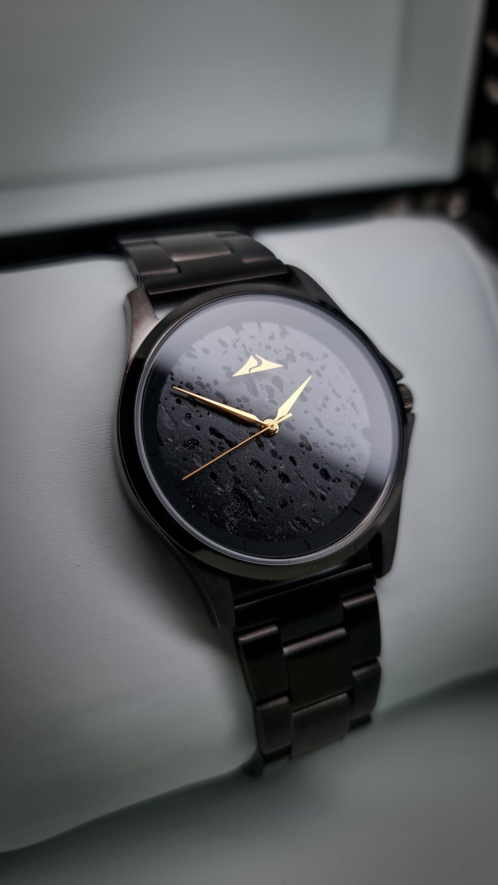 Watch in Lava Stone and Titanium With Brushed Steel or Genuine Leather ...