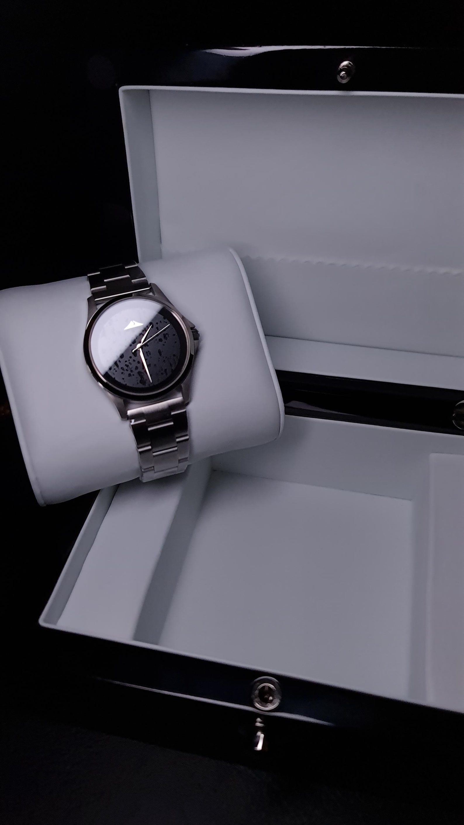 Watch in Lava Stone and Titanium With Brushed Steel or Genuine Leather ...