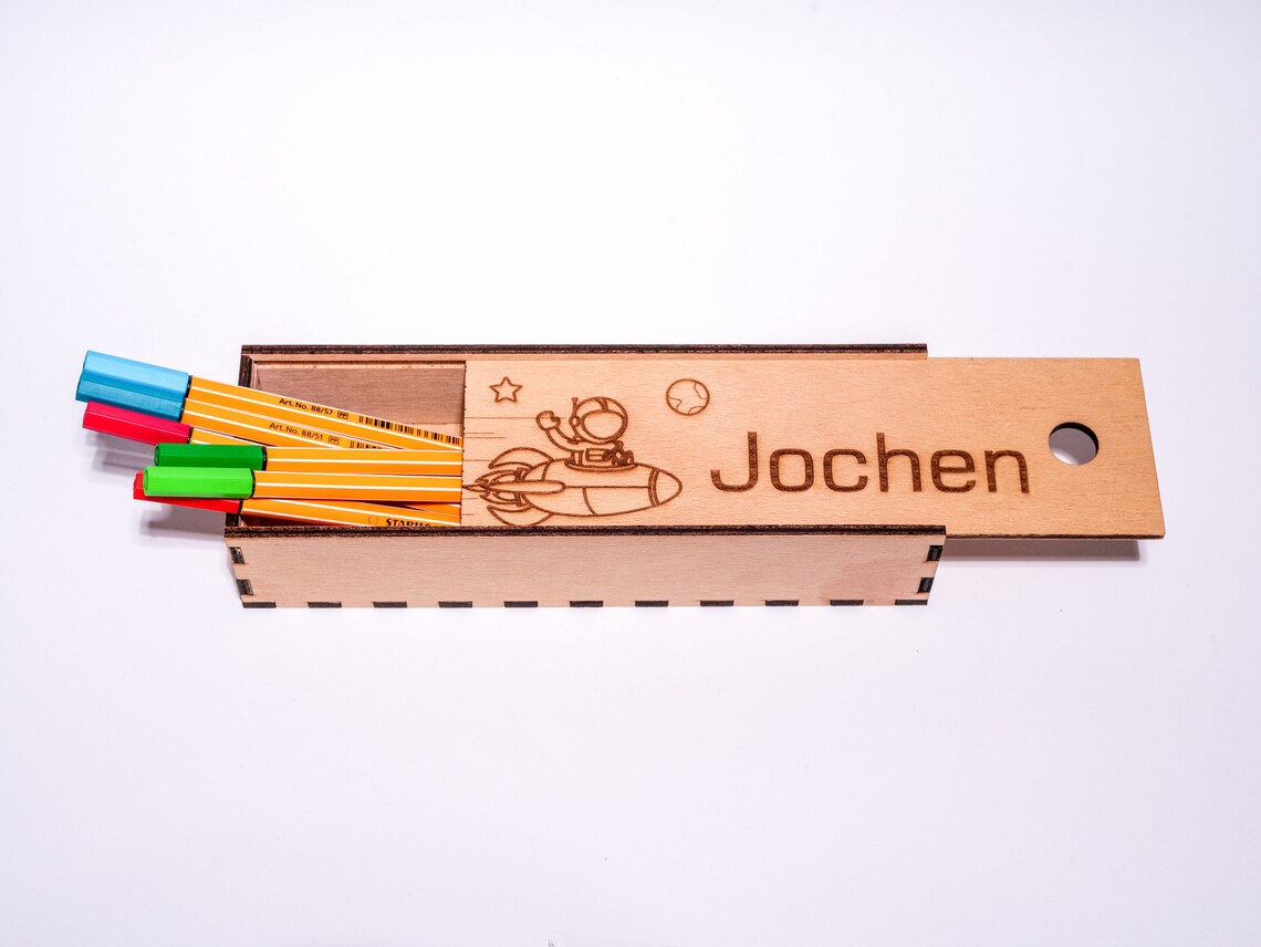 Personalized Wooden Pencil Case With Ruler - Gift for Child or Friend ...
