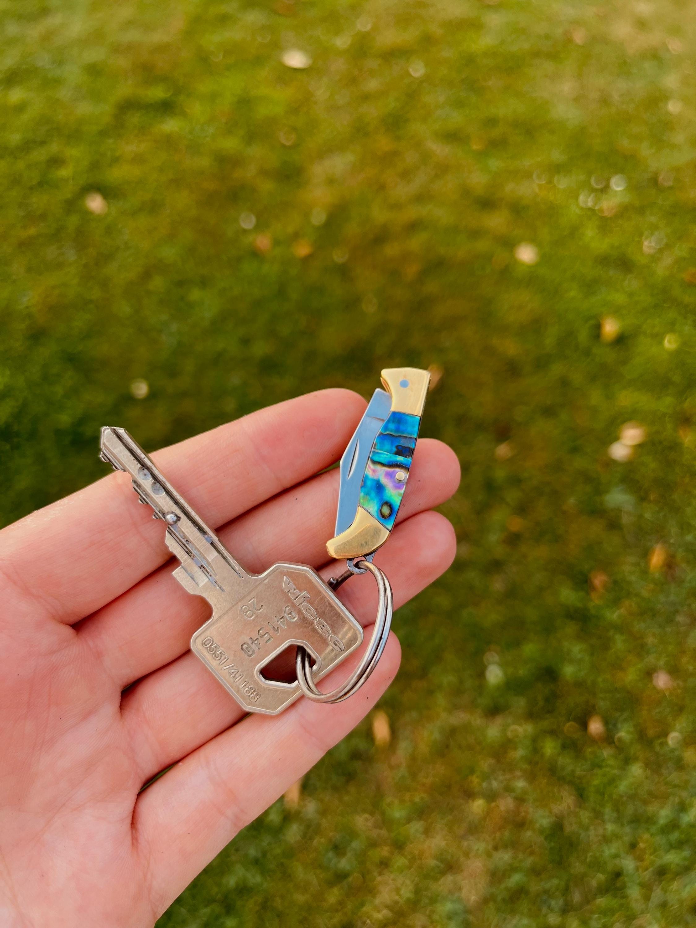 Mini Pocket Knife Shell Dark Blue Keychain Stainless Steel Japanese ...