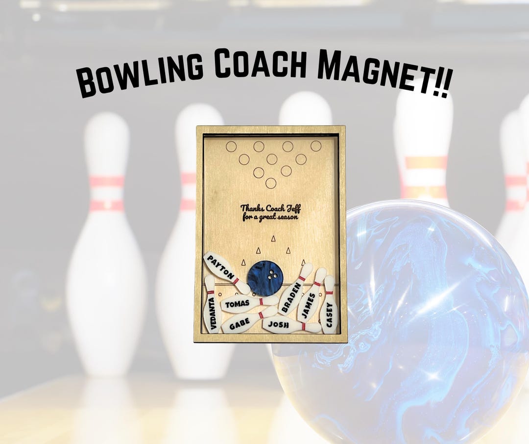 Personalized Bowling Coach Gift: Team Roster Magnet - Etsy