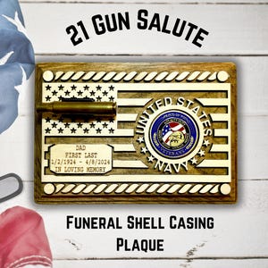 21 Gun Salute Bullet Holder Personalized Funeral Shell Casing Holder ...
