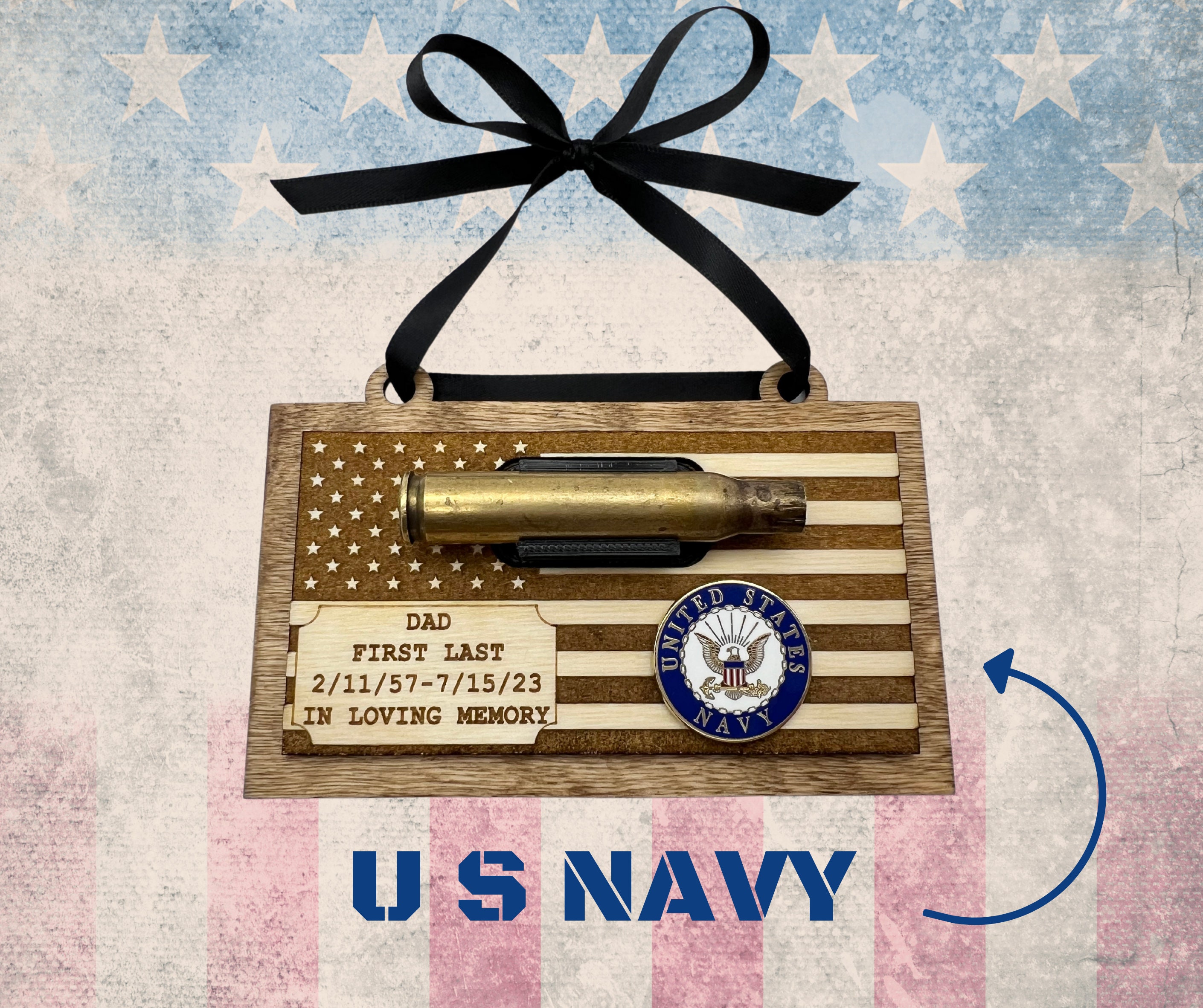 21 Gun Salute Bullet Holder Personalized Funeral Shell Casing Holder ...