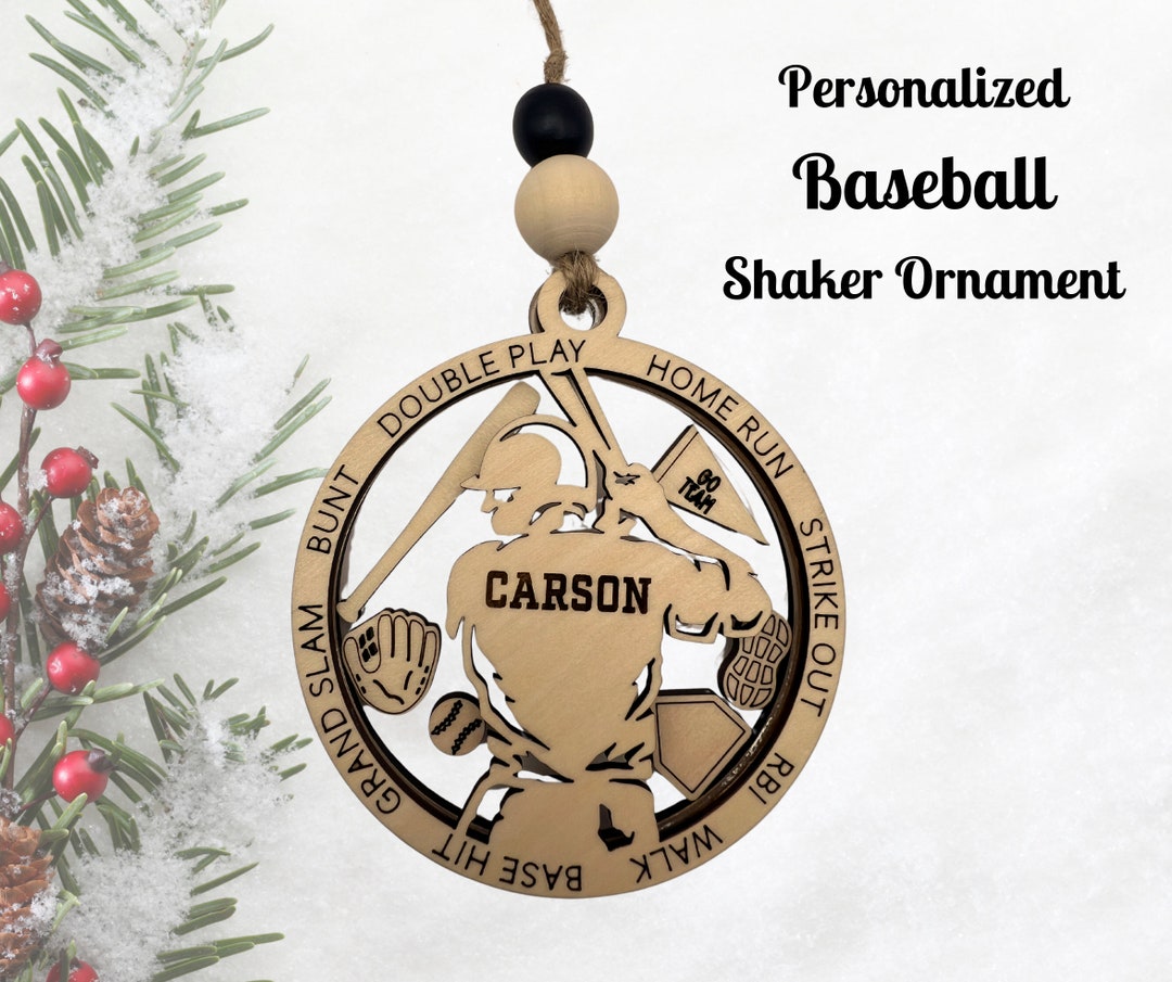 Baseball Christmas Ornament, Personalized Baseball Ornament, Baseball ...