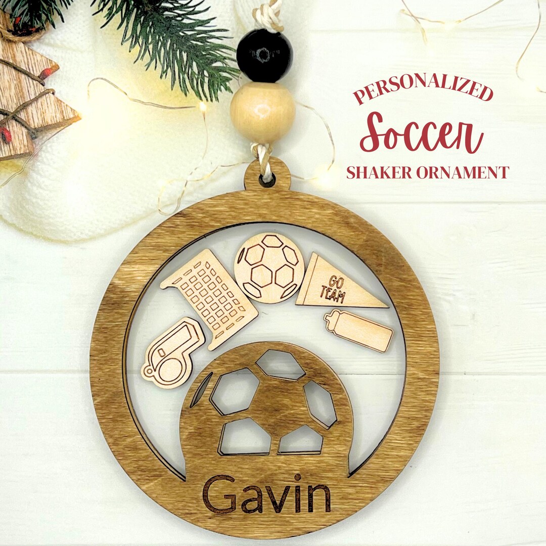 Personalized Soccer Shaker Ornament | Custom Christmas Gift ...