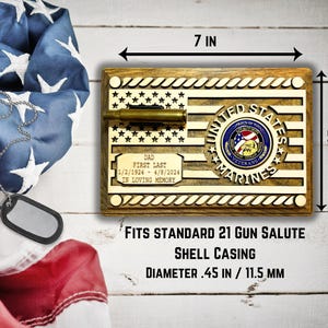 21 Gun Salute Bullet Holder Personalized Funeral Shell Casing Holder ...