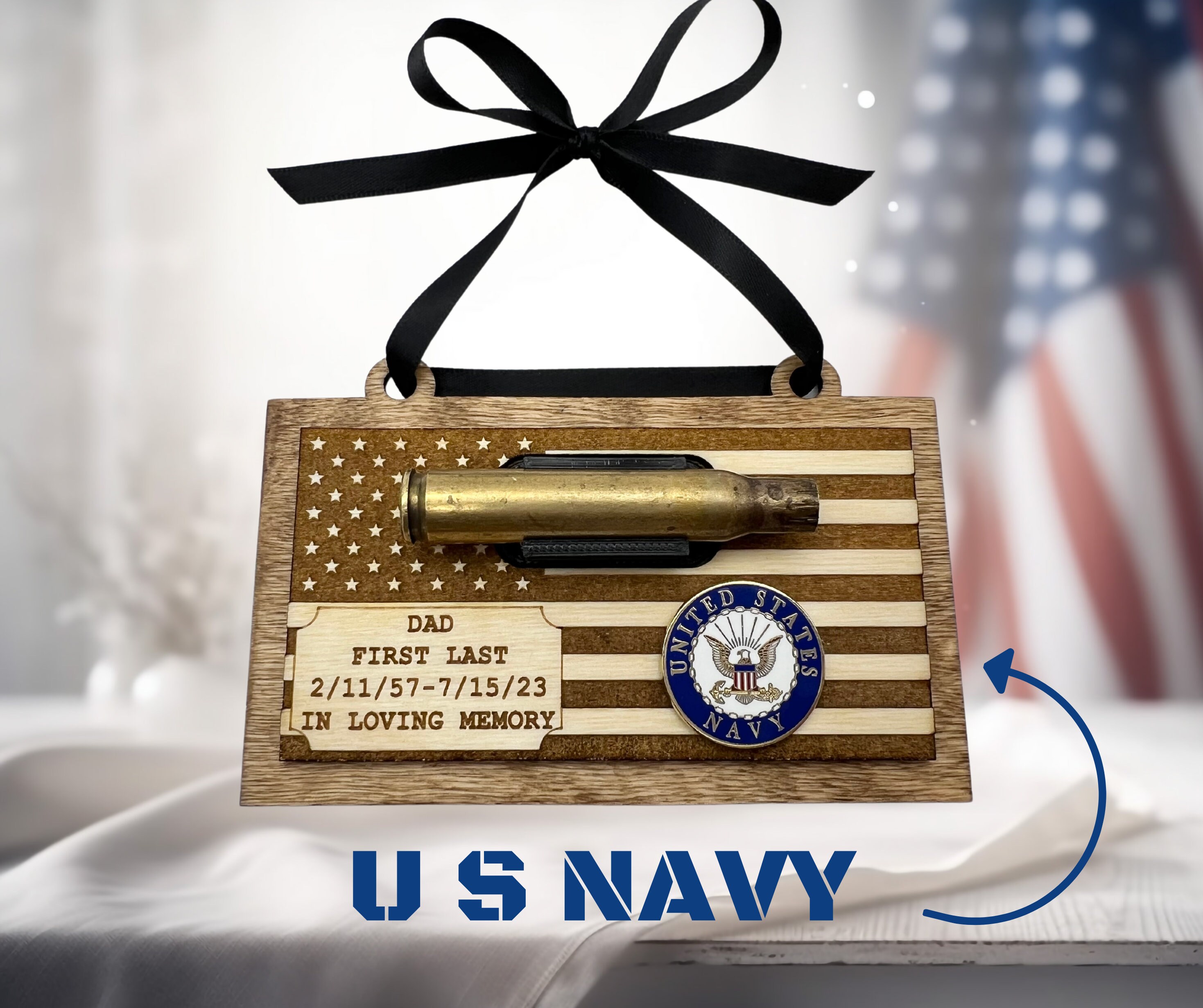 21 Gun Salute Bullet Holder Personalized Funeral Shell Casing Holder ...