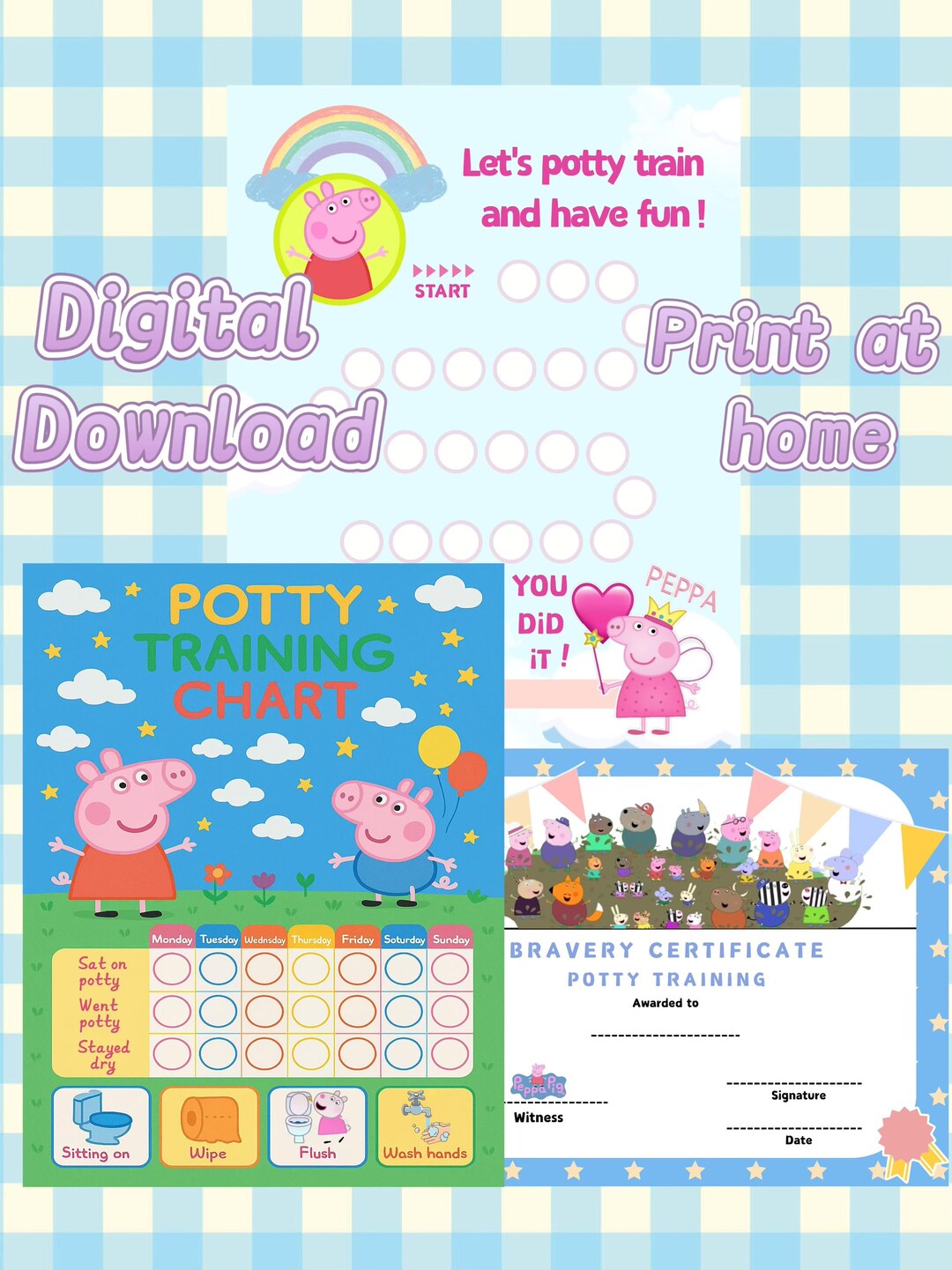PEPPA PIG Reward Chart | Printable Peppa Pig Potty Training Chart ...