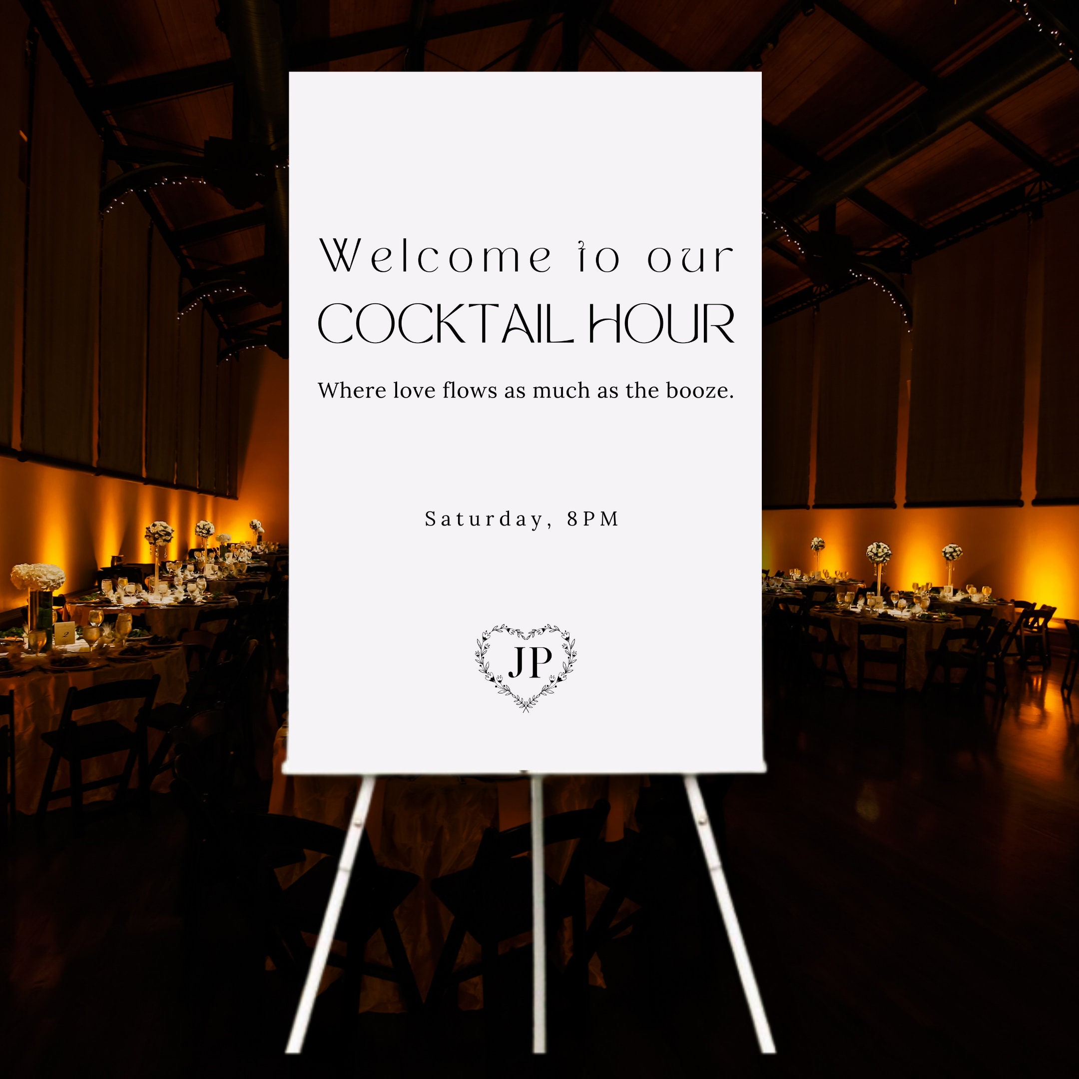 Wedding Cocktail Hour Canva Template CH005 Love and Booze Flows - Etsy